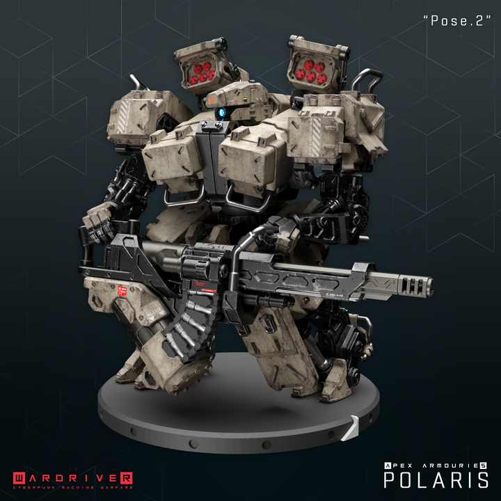 3D Printable Polaris Heavy Mech - Apex Armouries - WarDriver by Laserforge Miniatures